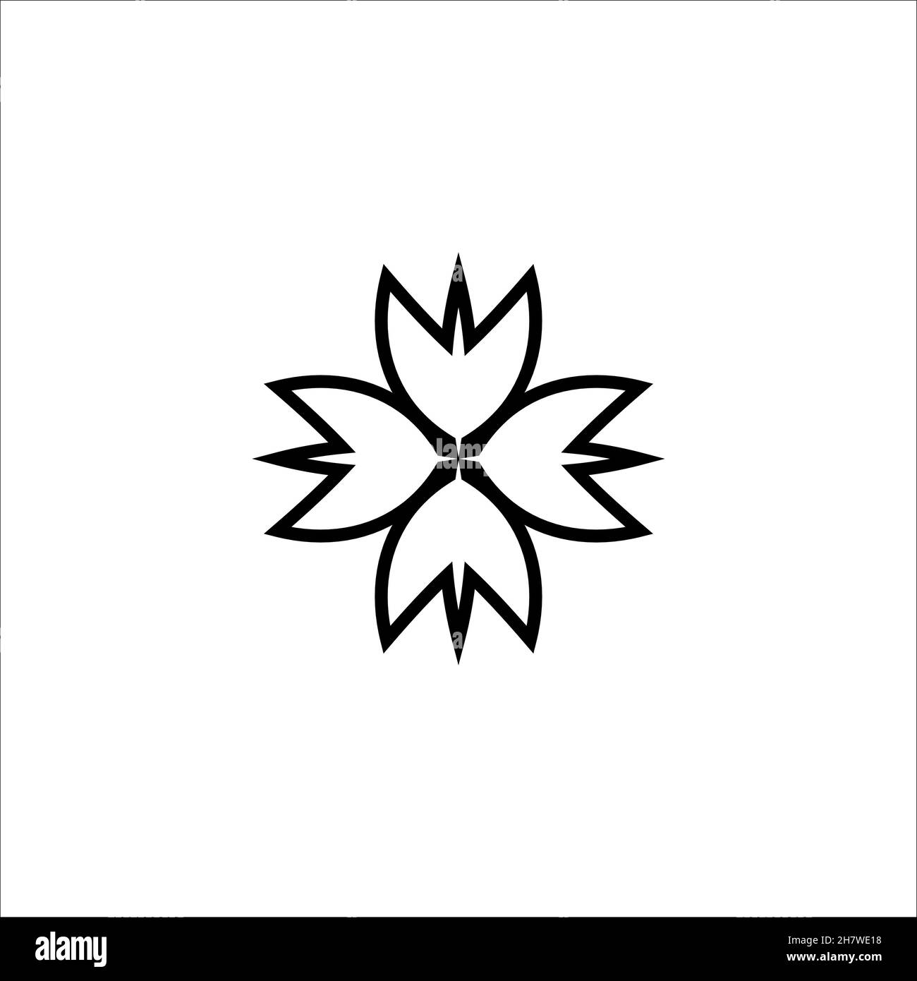 Flower line icon. Simple style poster background ornament symbol. Logo ...