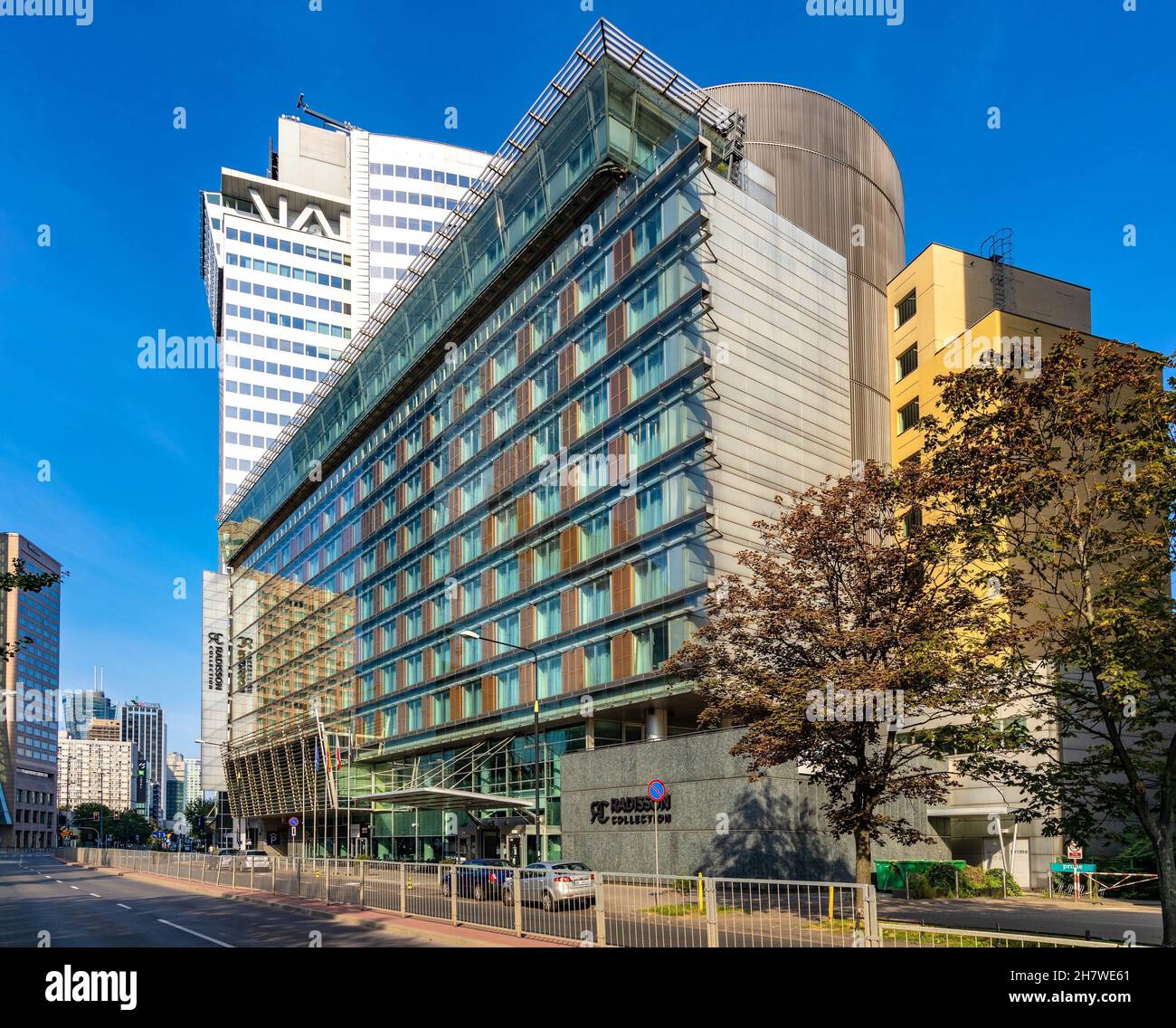 Warsaw, Mazovia / Poland - 2020/08/09: Radisson Collection Warsaw hotel ...