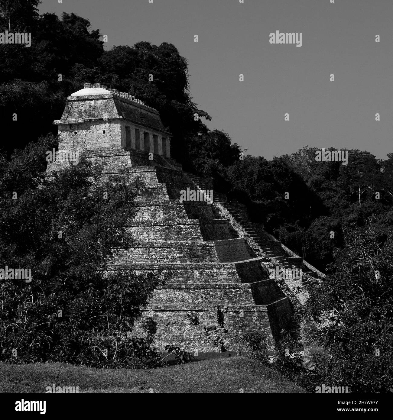 Temple of the Inscriptions at Palenque, Chiapas, Mexioc is an ancient ...