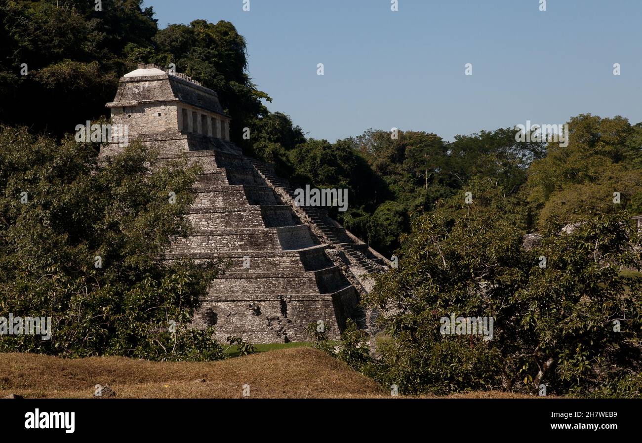 Temple of the Inscriptions at Palenque, Chiapas, Mexioc is an ancient ...