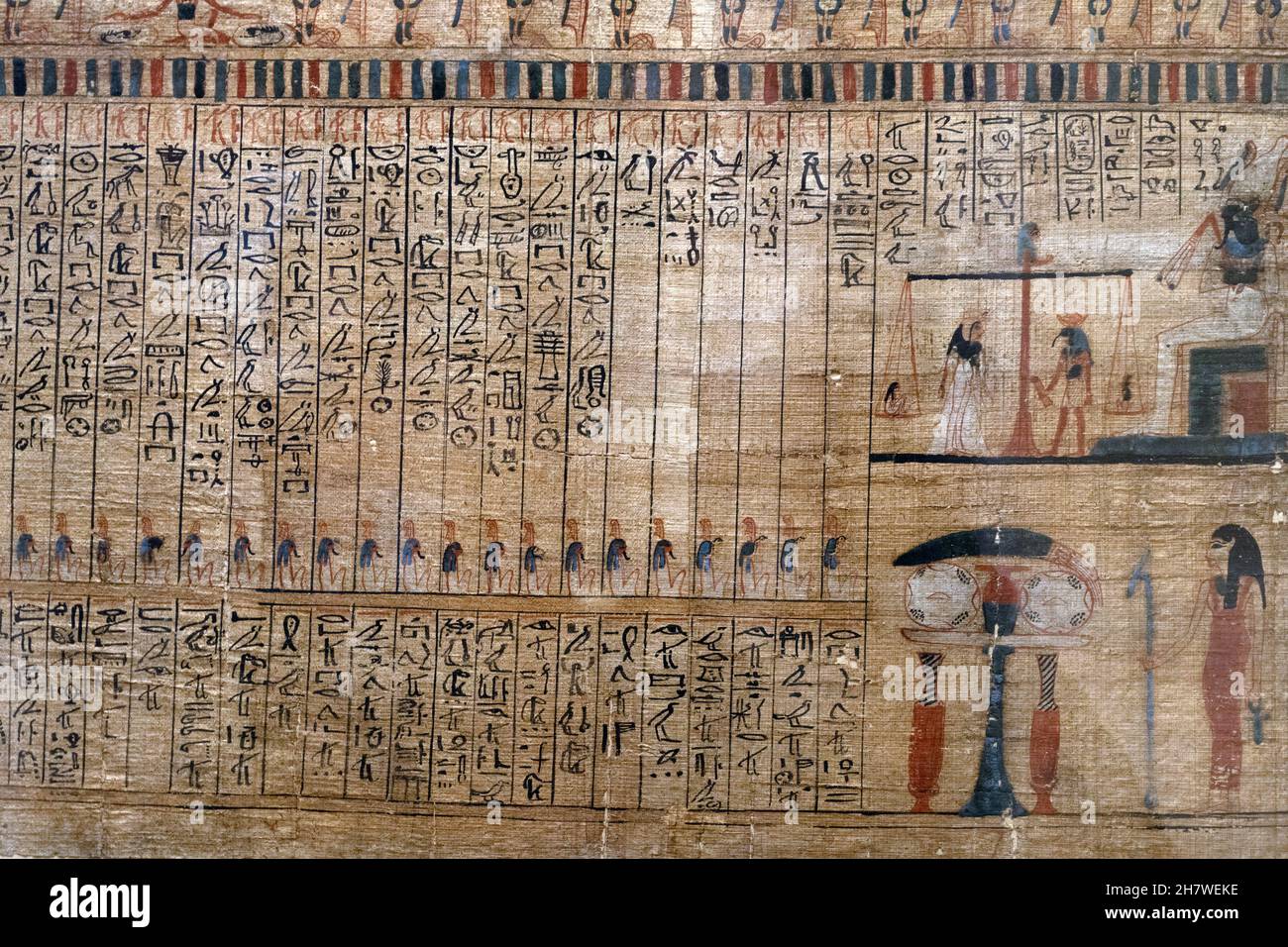 Papyrus of old ancient egyptian book of dead netherworld death Stock ...