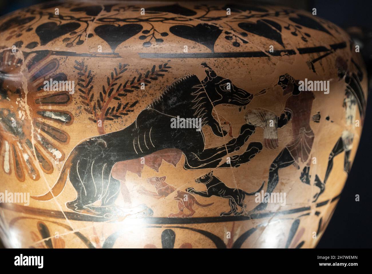 Etruscan painted water jar detail Stock Photo - Alamy