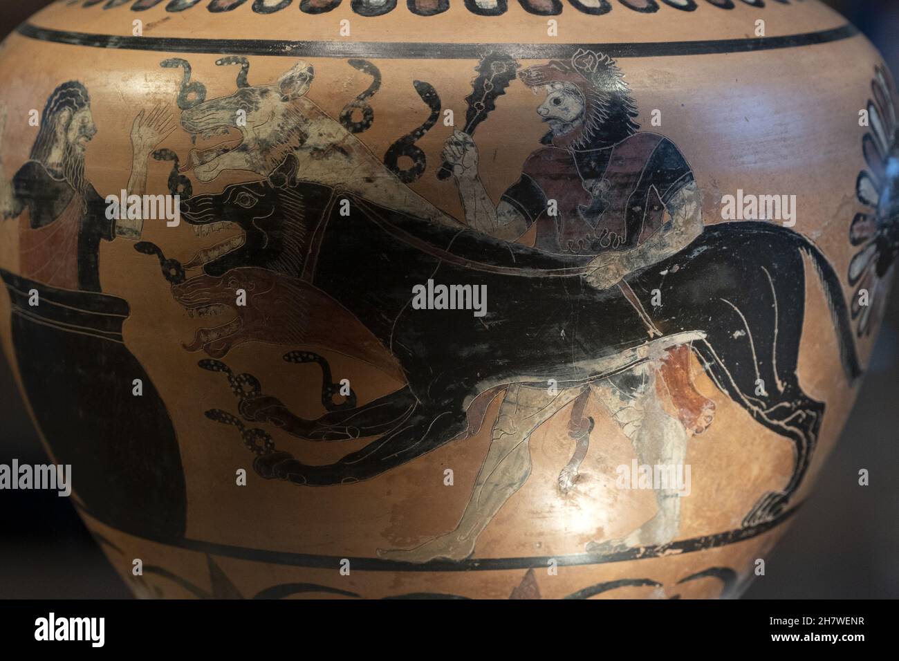 Etruscan painted water jar detail Stock Photo - Alamy