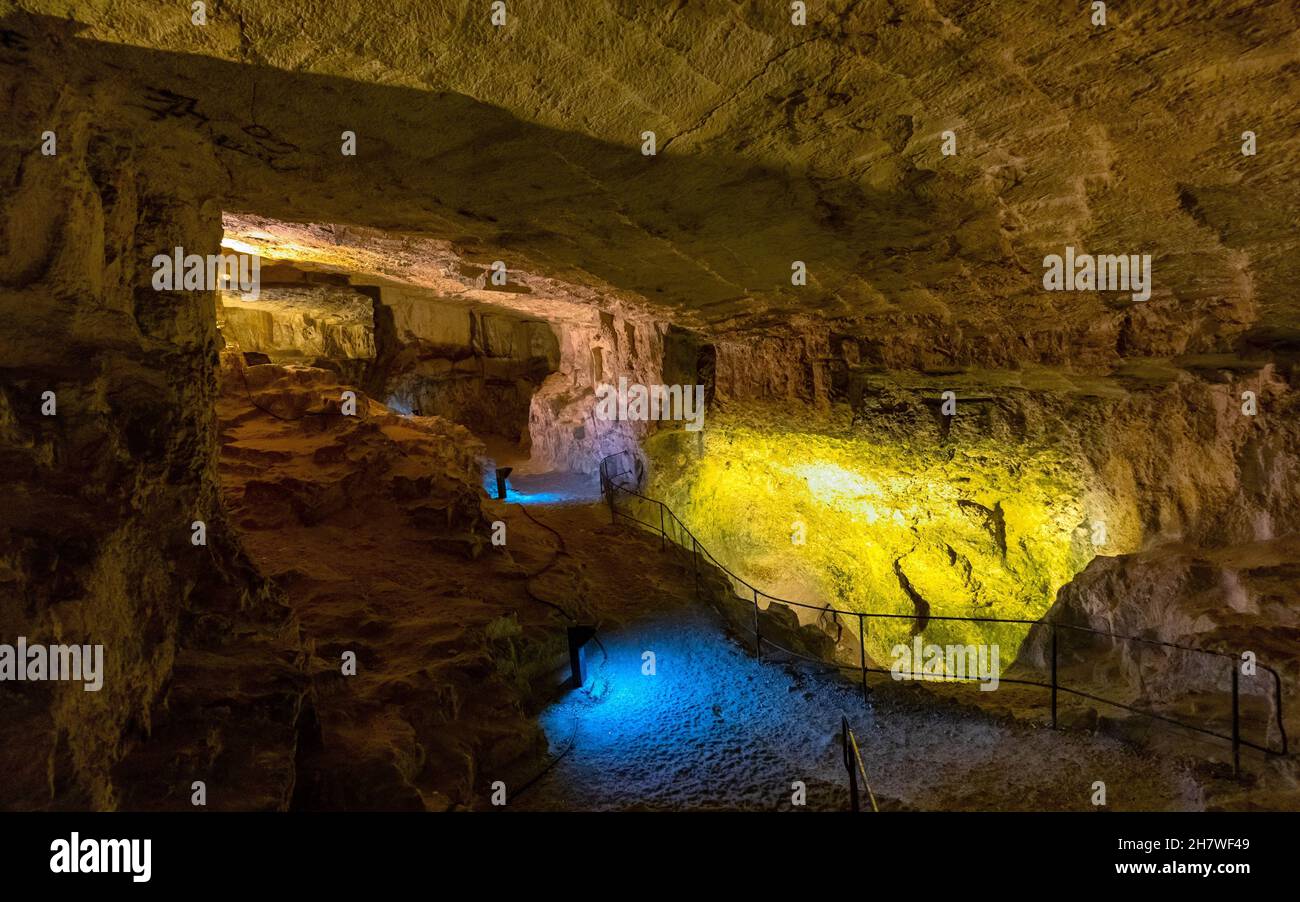Jerusalem, Israel - October 14, 2017: Underground halls and passages of ...