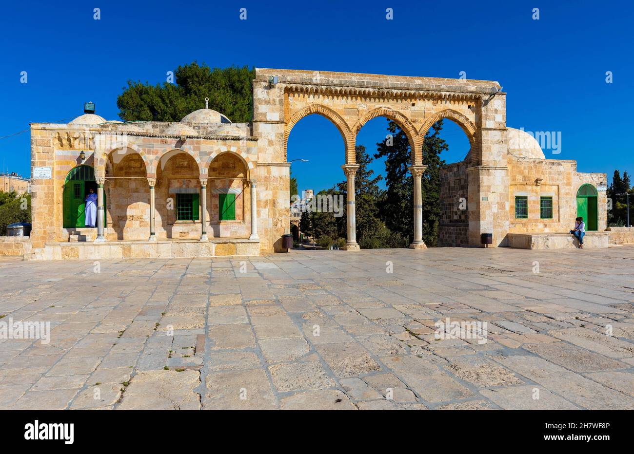 Jerusalem, Israel - October 12, 2017: Temple Mount with gateway arches ...