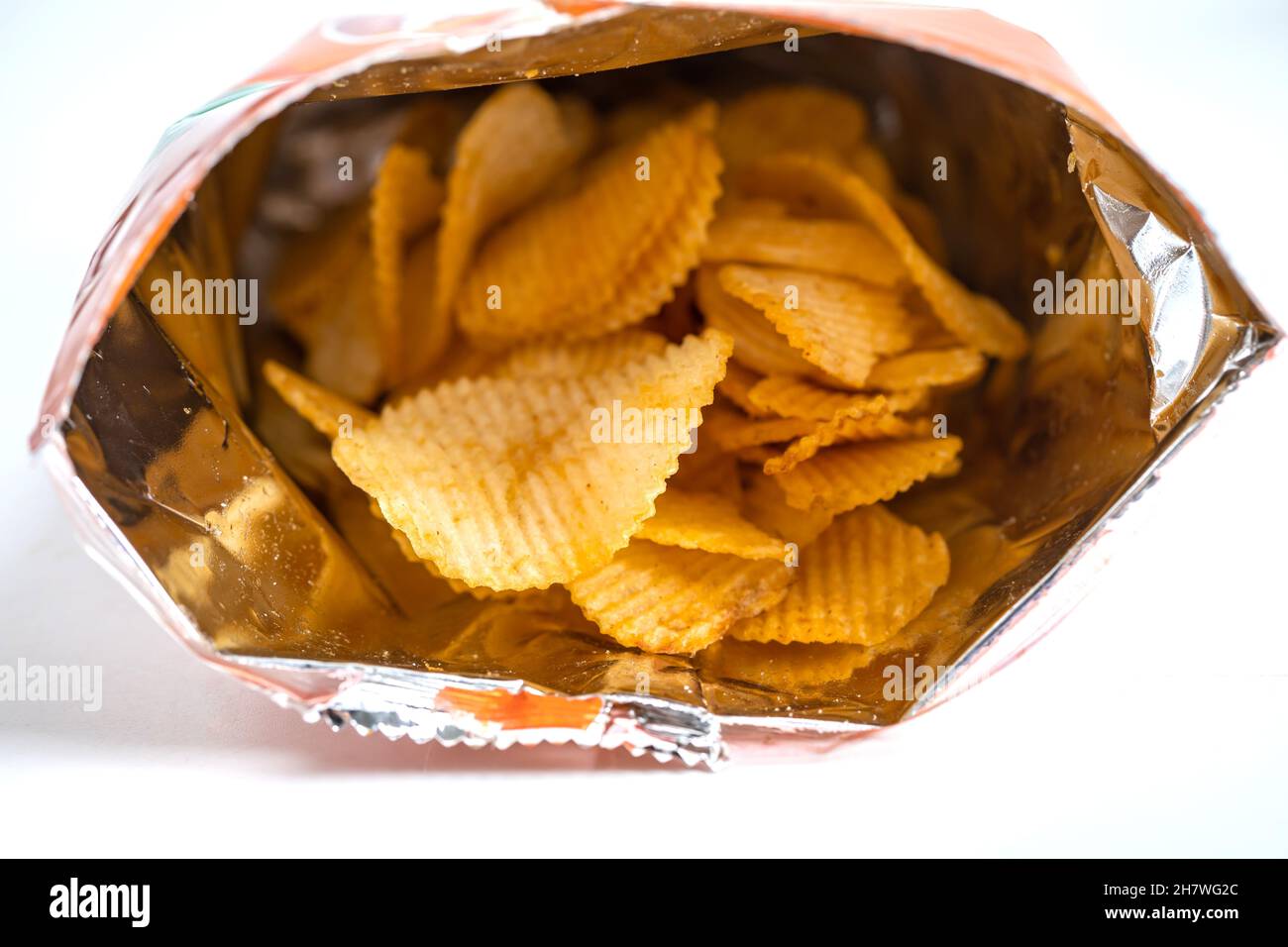 Potato chips, delicious BBQ seasoning spicy for crips, thin slice deep ...