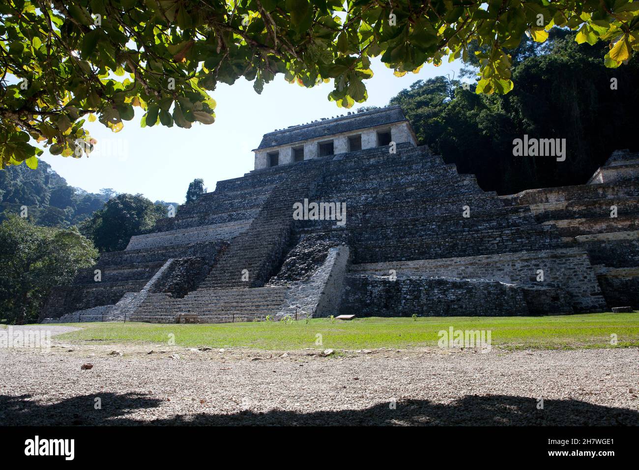 Temple of the Inscriptions at Palenque, Chiapas, Mexioc is an ancient ...