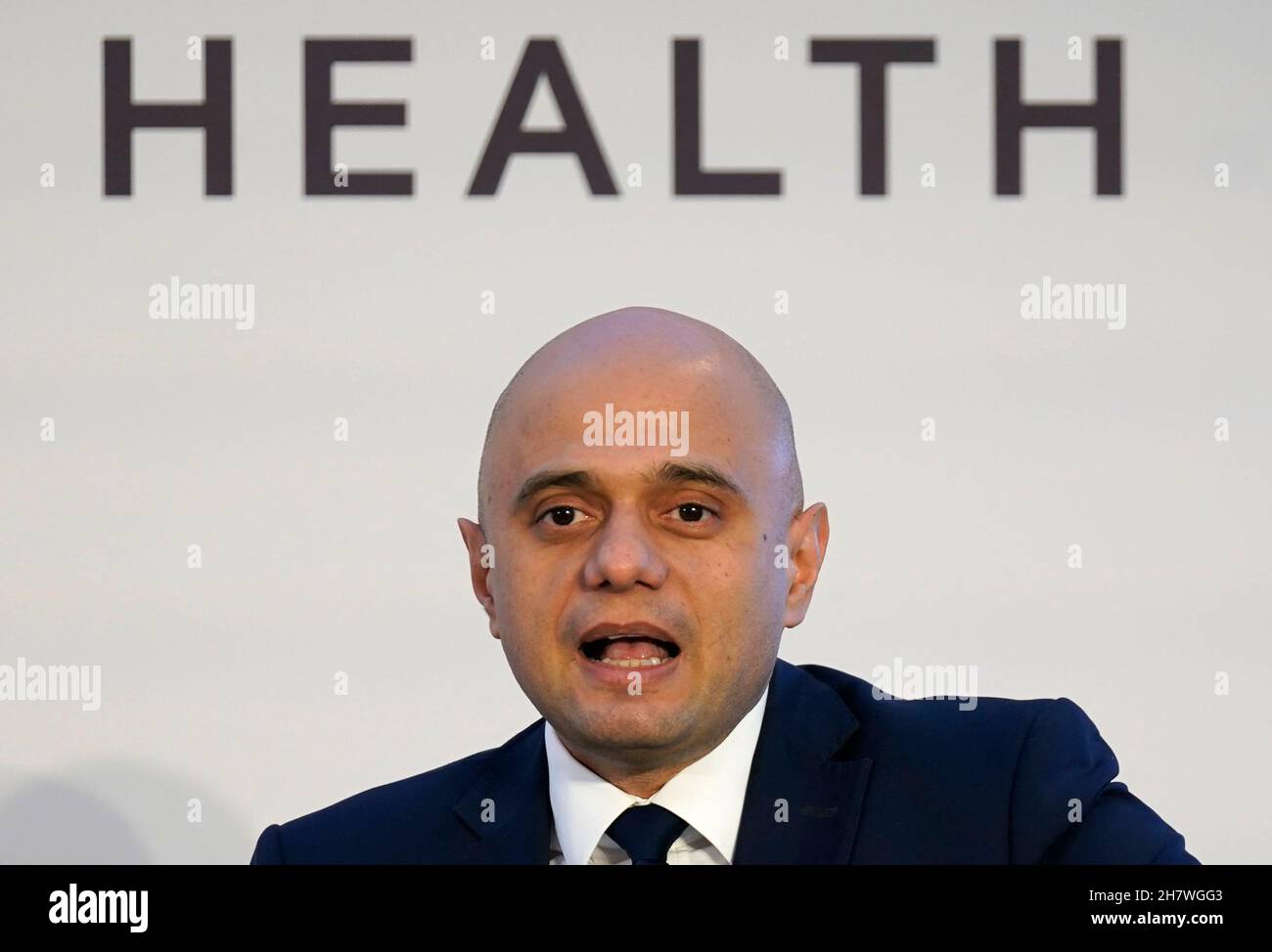 Health and Social Care Secretary Sajid Javid speaks during the Royal ...