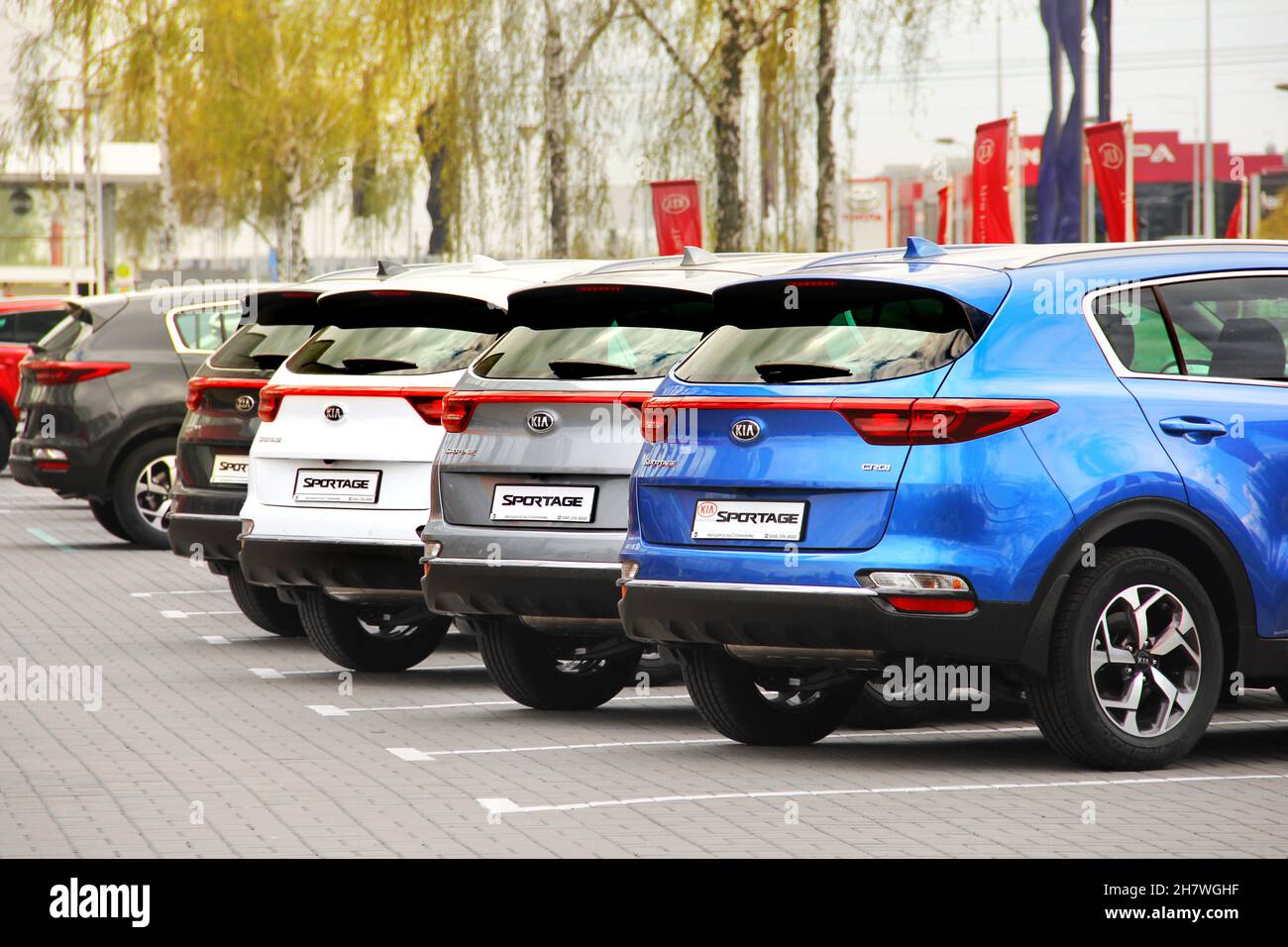 Kiev, Ukraine - April 21, 2020: KIA Sportage SUV in the city. Car for ...
