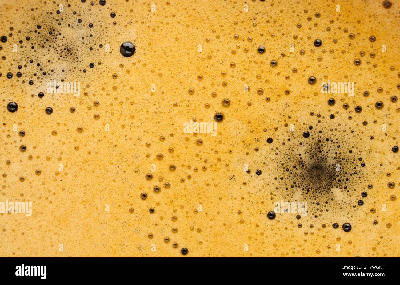 Horizontal background of espresso foam close up. Abstract, foamy ...