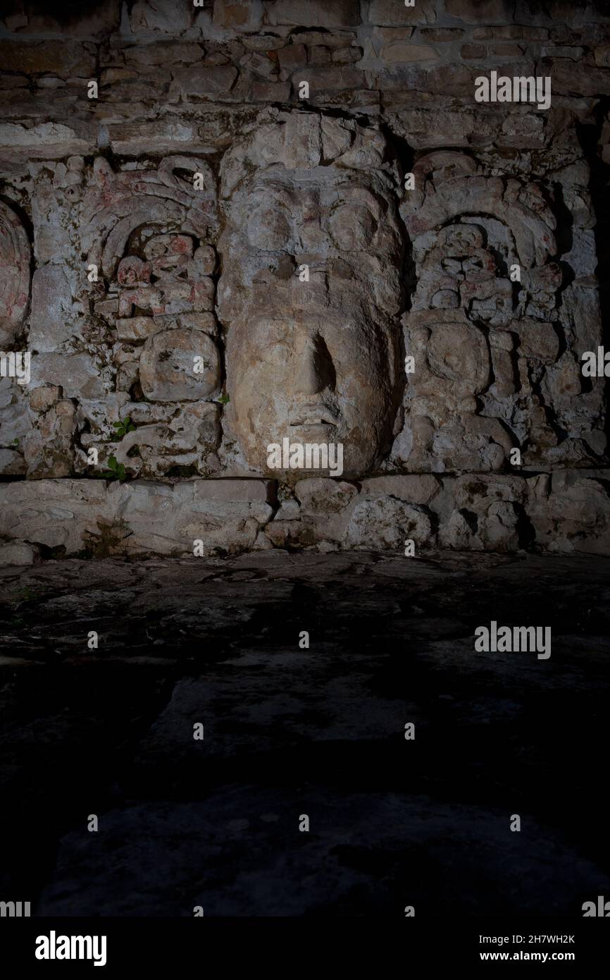 ancient mayan bas relief carvings and sculpture located on The palace ...