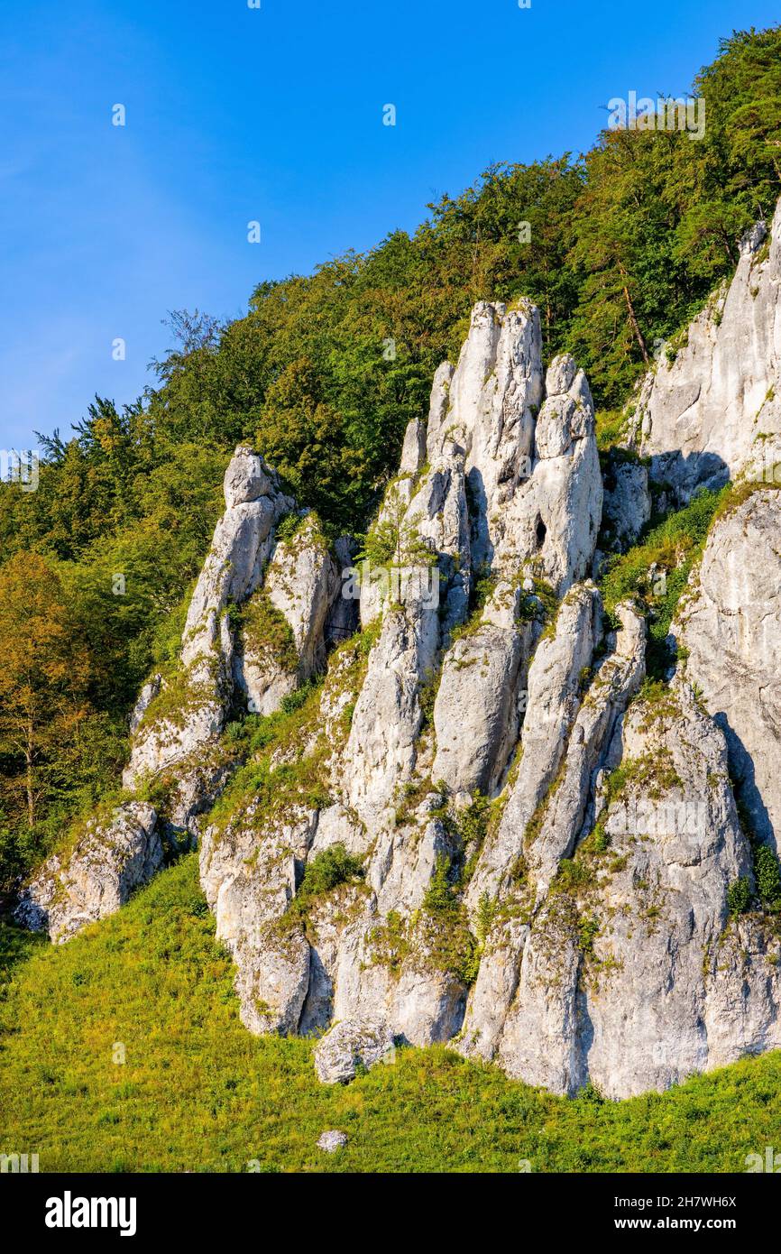 Crown rocks - Skaly Koronne - Jurassic limestone mountain massif with ...