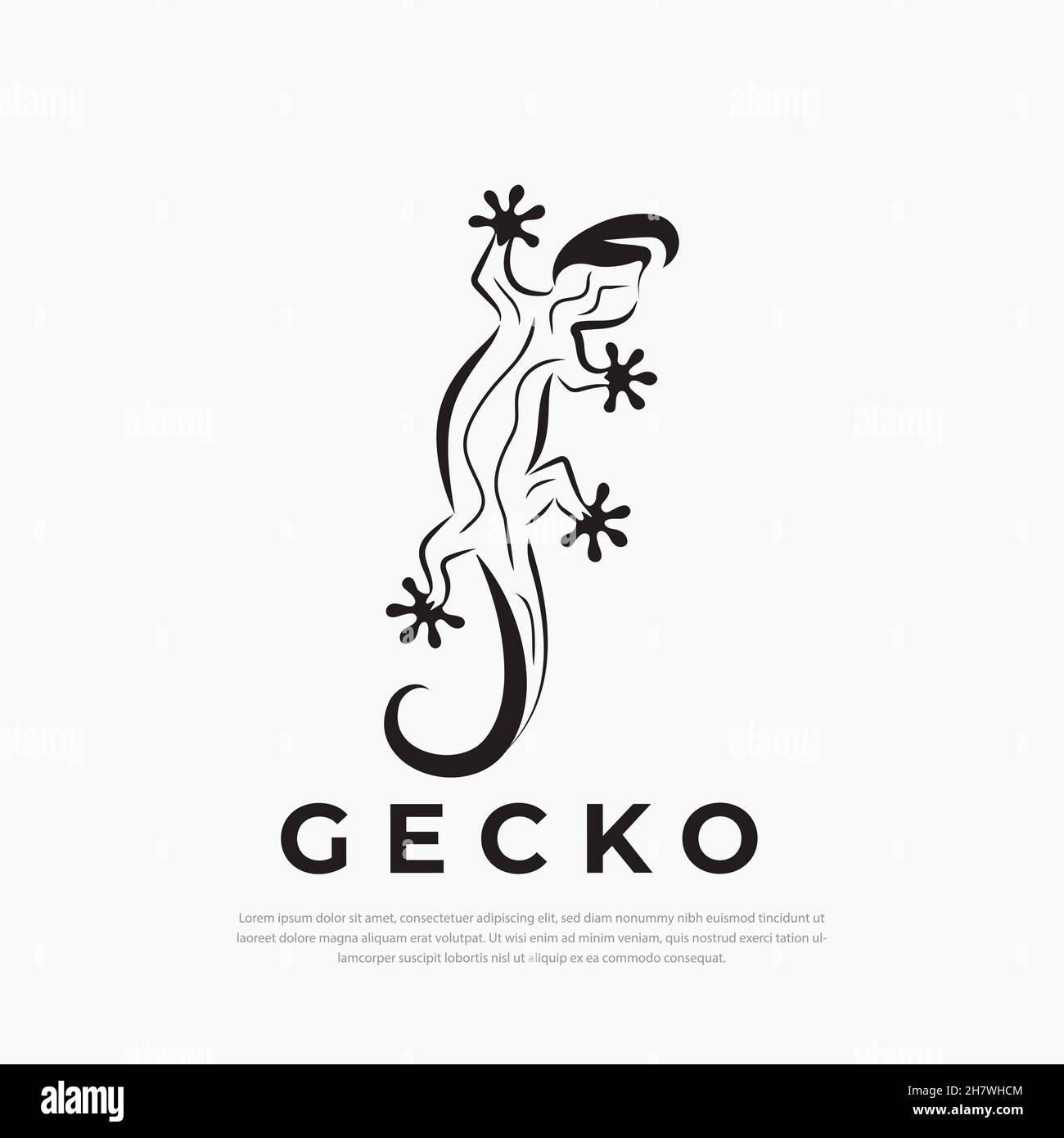 Silhouette gecko can used logo Stock Vector Images - Alamy