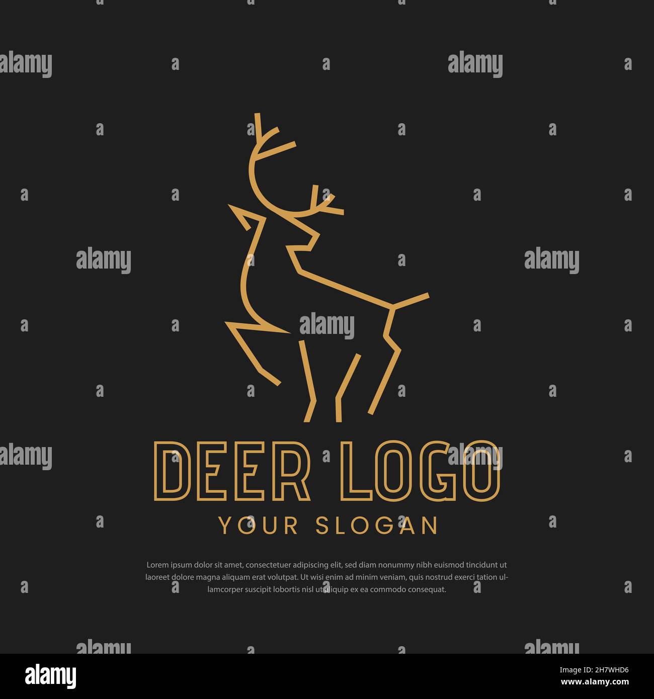 Deer line Logo Design Template.symbol.deer vector icon Stock Vector ...