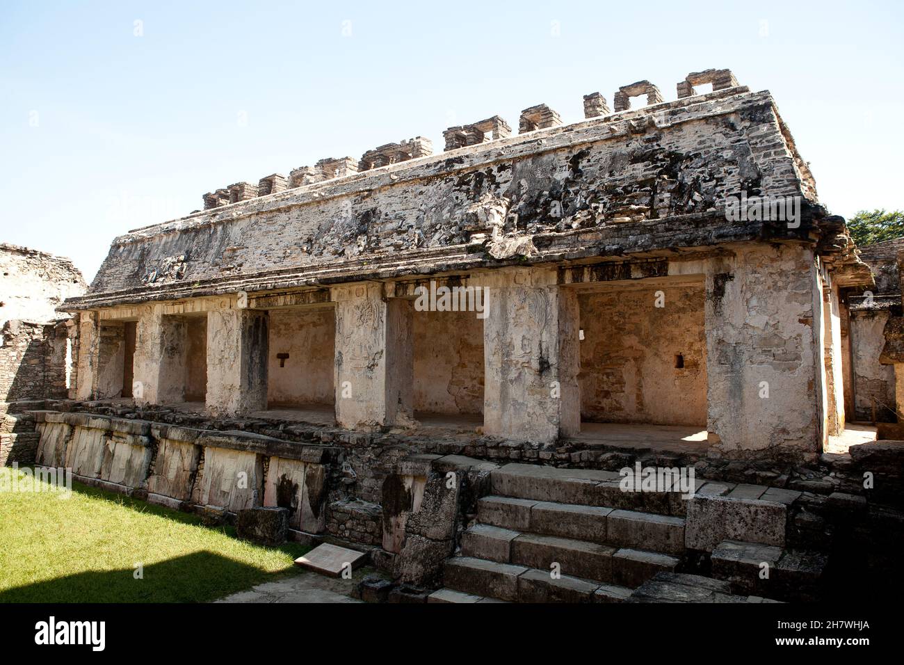 ancient mayan bas relief carvings and sculpture located on The palace ...