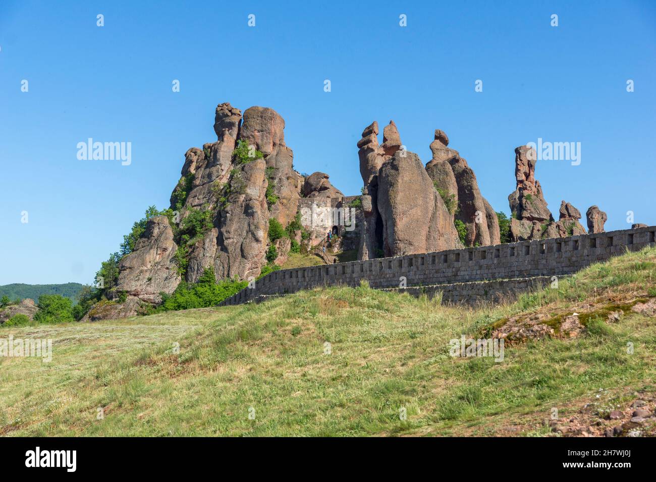 Sunset view of Ruins of Medieval Belogradchik Fortress known as Kaleto ...