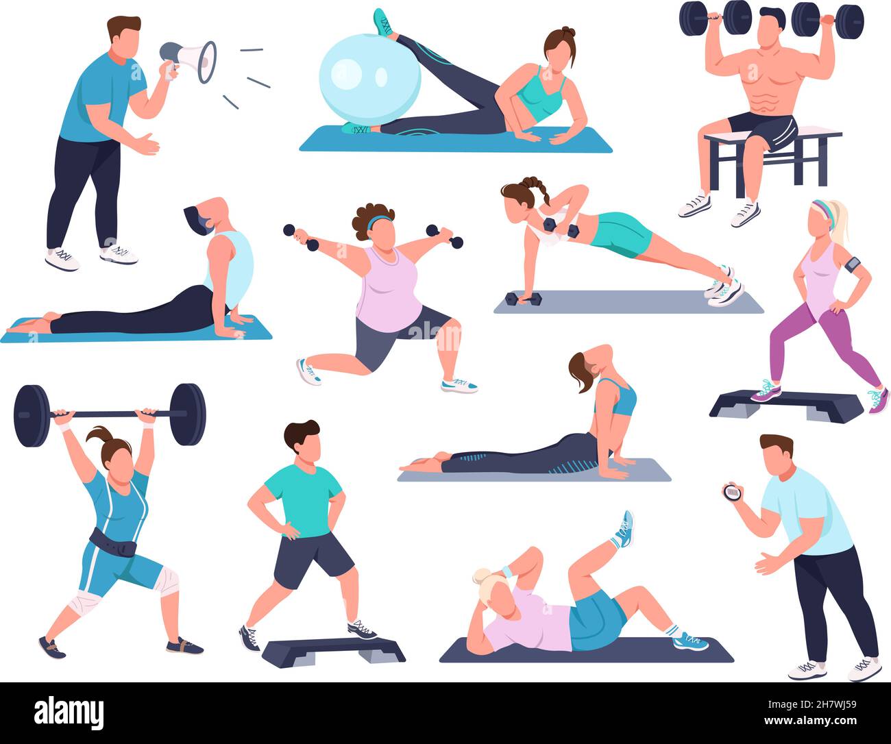 Faceless character workout hi-res stock photography and images - Alamy