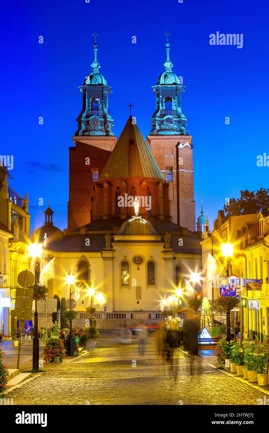 Gniezno, Poland - July 1, 2015: Old town historic city center with ...