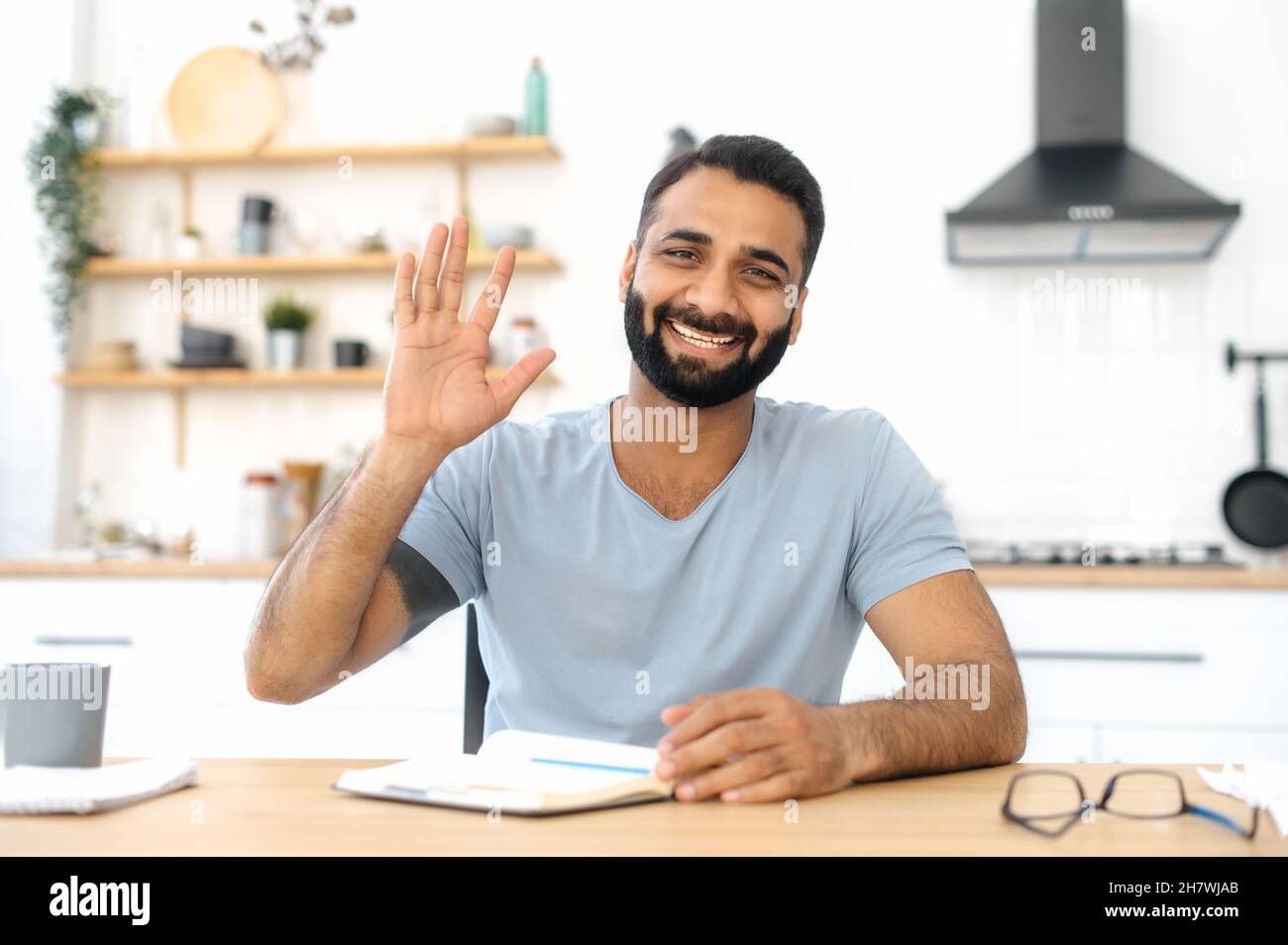 Video chat indian male colleague hi-res stock photography and images ...