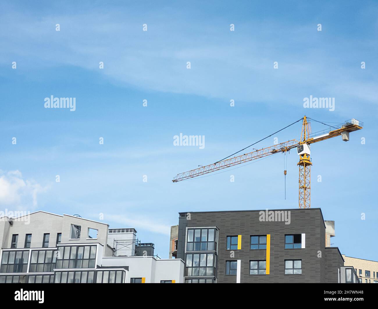 Tower cranes in the construction of high-rise buildings. Construction ...