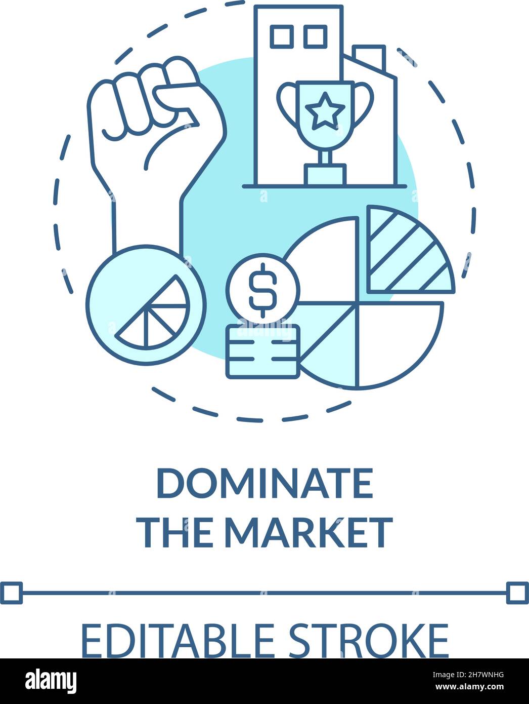 Dominate the market blue concept icon Stock Vector Image & Art - Alamy