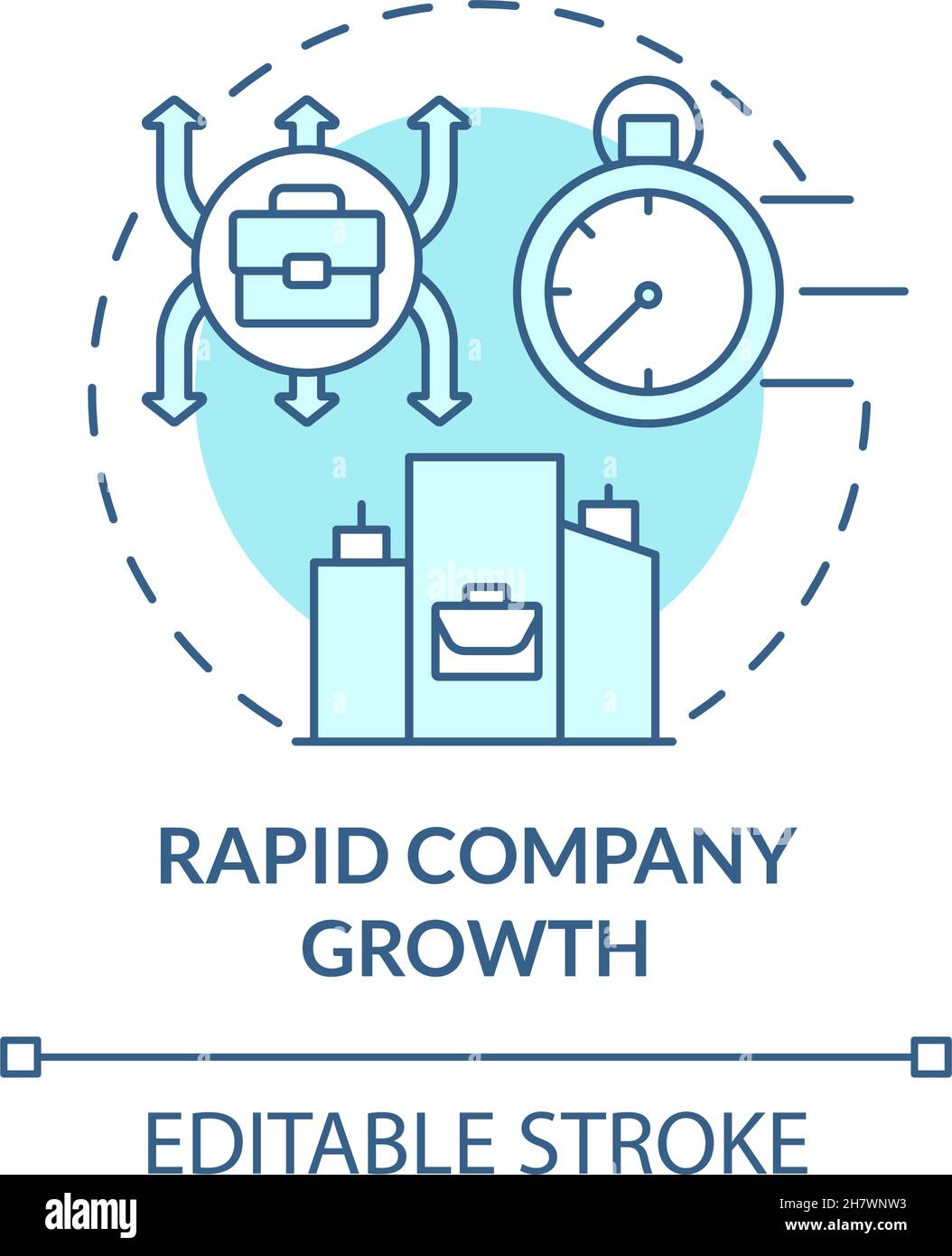 Rapid company growth blue concept icon Stock Vector Image & Art - Alamy