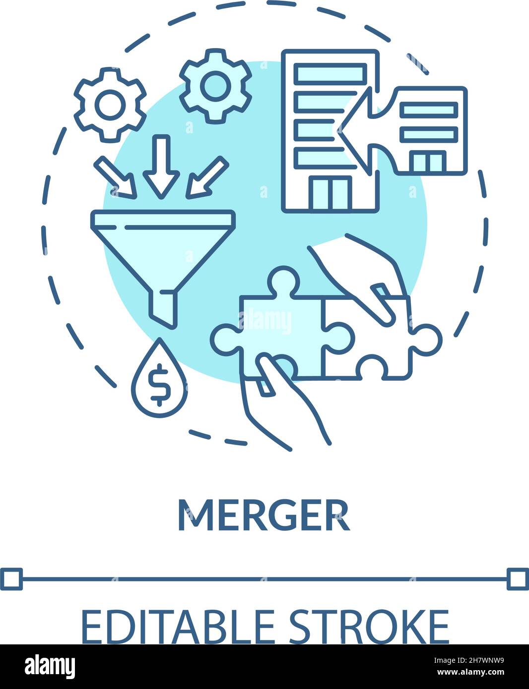 Merger blue concept icon Stock Vector Image & Art - Alamy