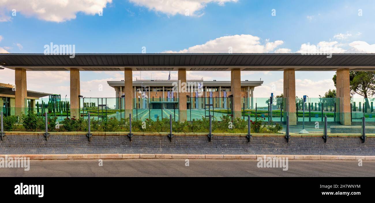 Jerusalem, Israel - October 14, 2017: Main entrance of The Knesset ...
