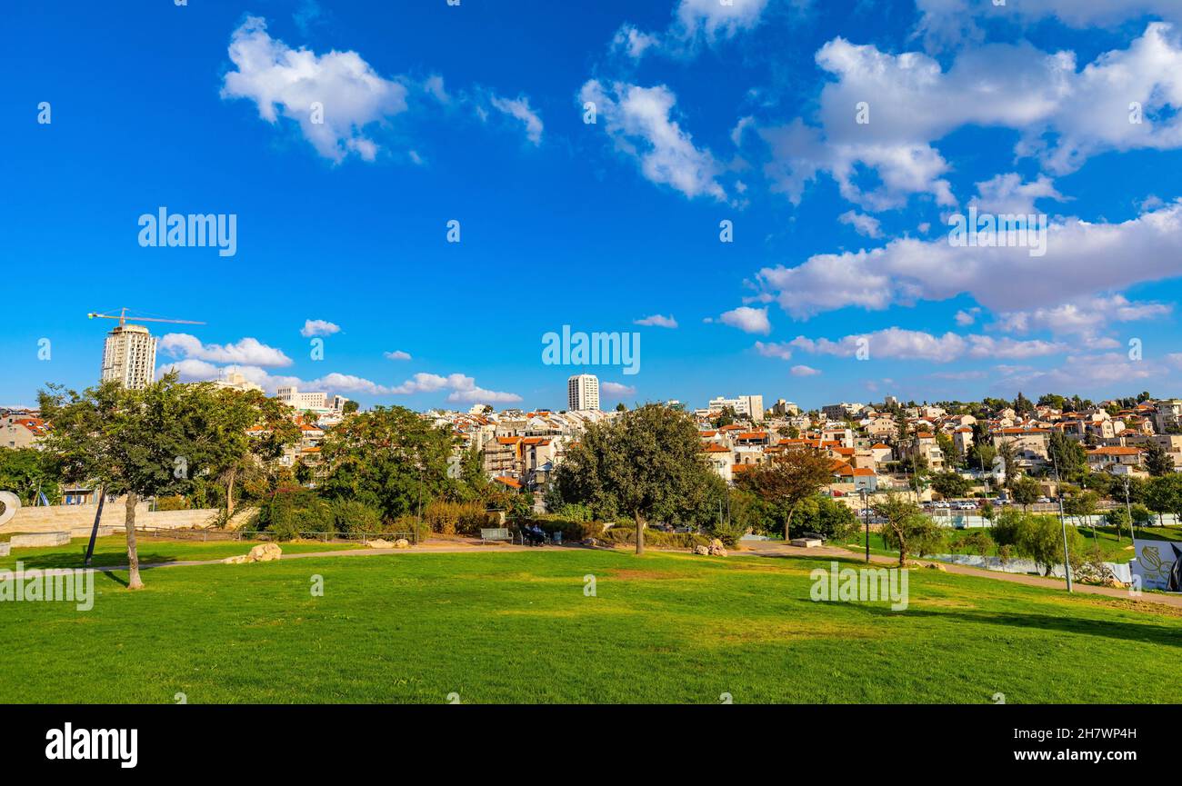 Jerusalem, Israel - October 14, 2017: Panoramic view of central ...
