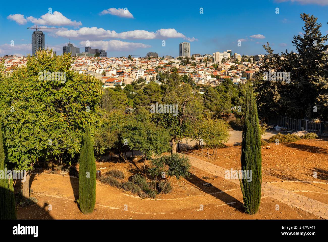 Jerusalem, Israel - October 14, 2017: Panoramic view of central ...