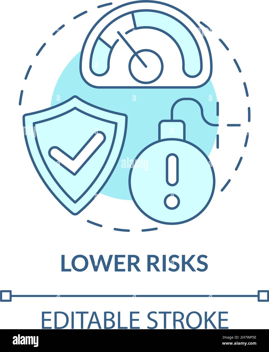 Lower risks blue concept icon Stock Vector Image & Art - Alamy