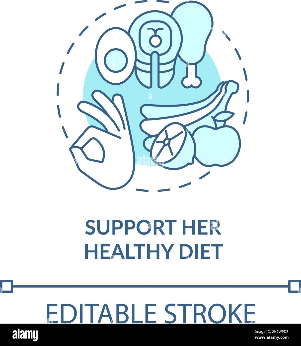 Support her healthy diet blue concept icon Stock Vector Image & Art - Alamy
