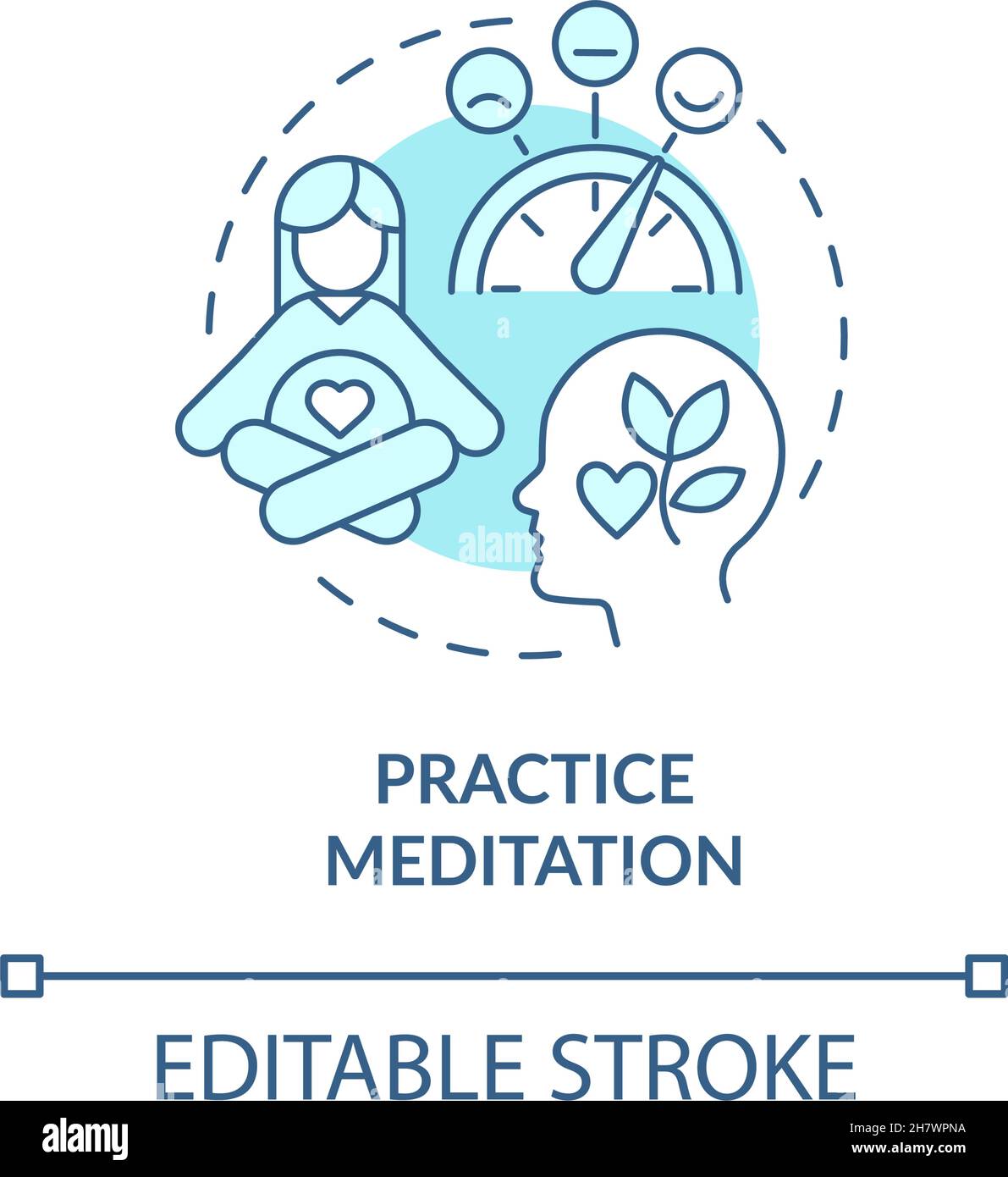 Practice meditation blue concept icon Stock Vector Image & Art - Alamy
