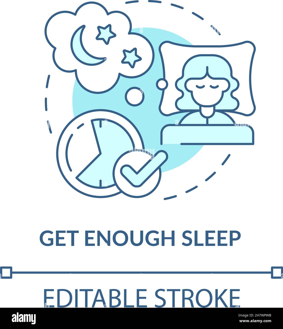 Get enough sleep blue concept icon Stock Vector Image & Art - Alamy