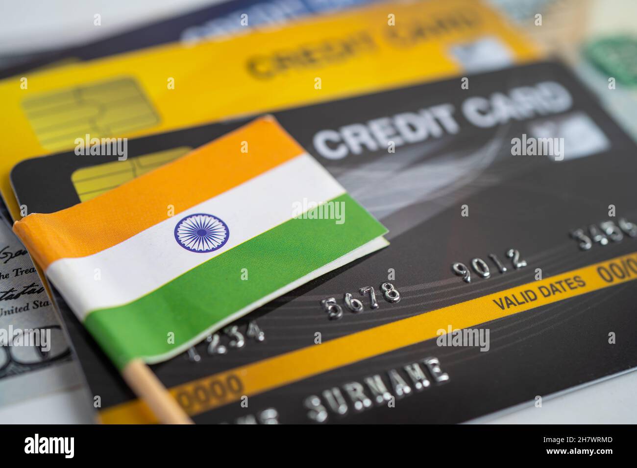 India flag on credit card. Finance development, Banking Account ...