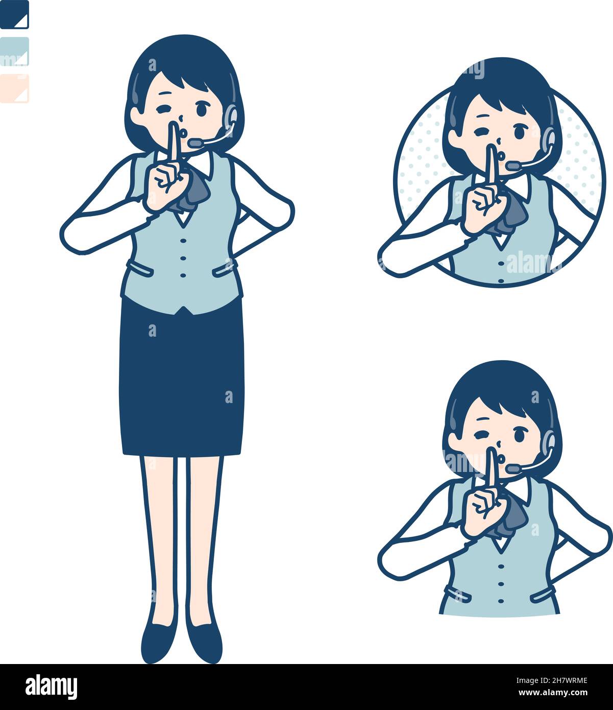 Business woman with income with be quiet hand sign images.It's vector ...