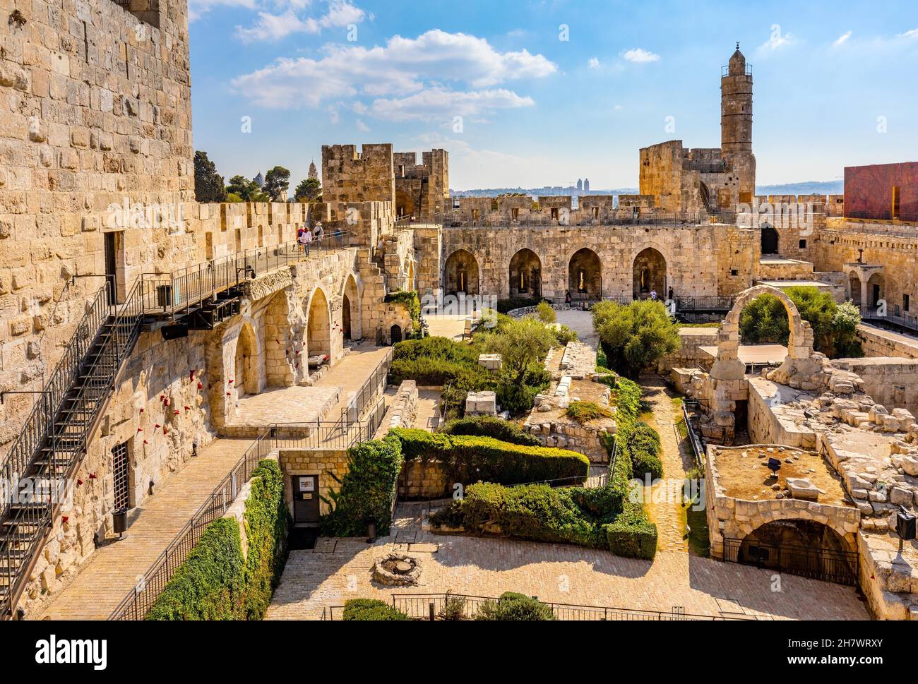 Jerusalem, Israel - October 12, 2017: Inner courtyard, walls and ...