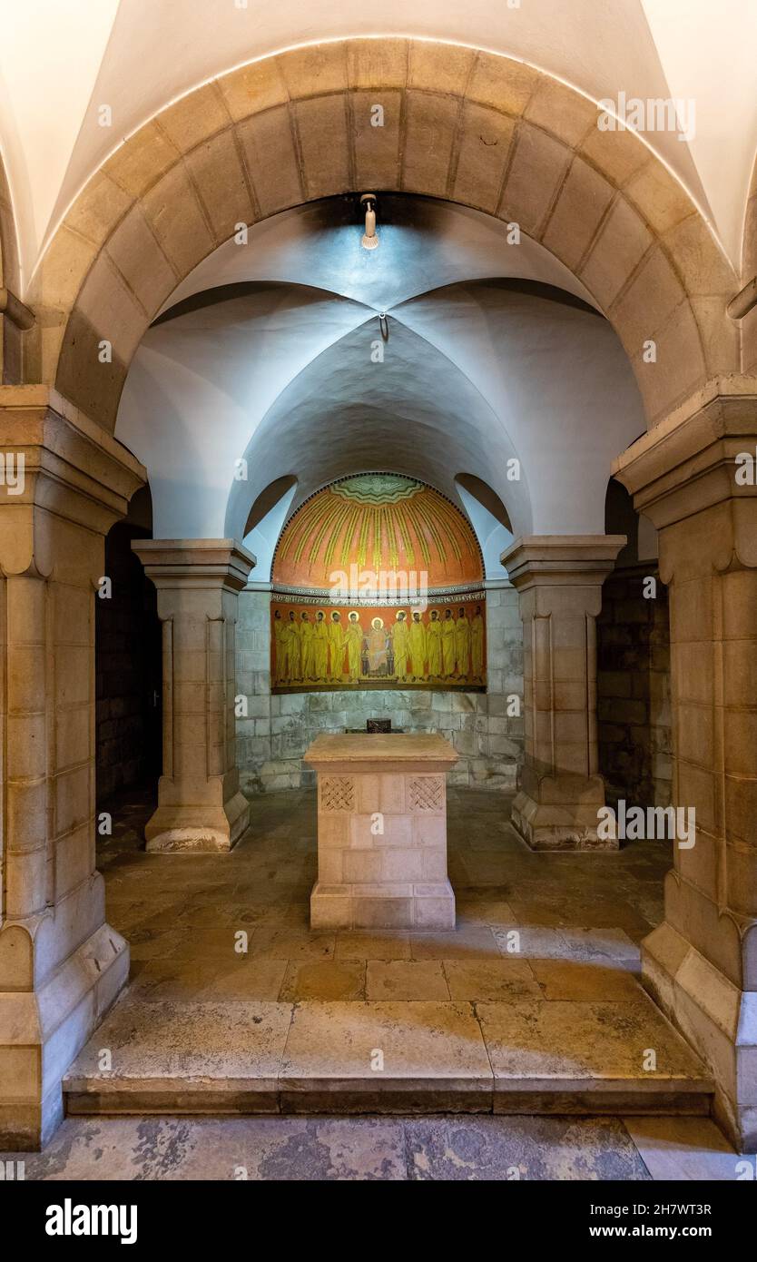 Jerusalem, Israel - October 13, 2017: Underground Virgin Mary crypt ...