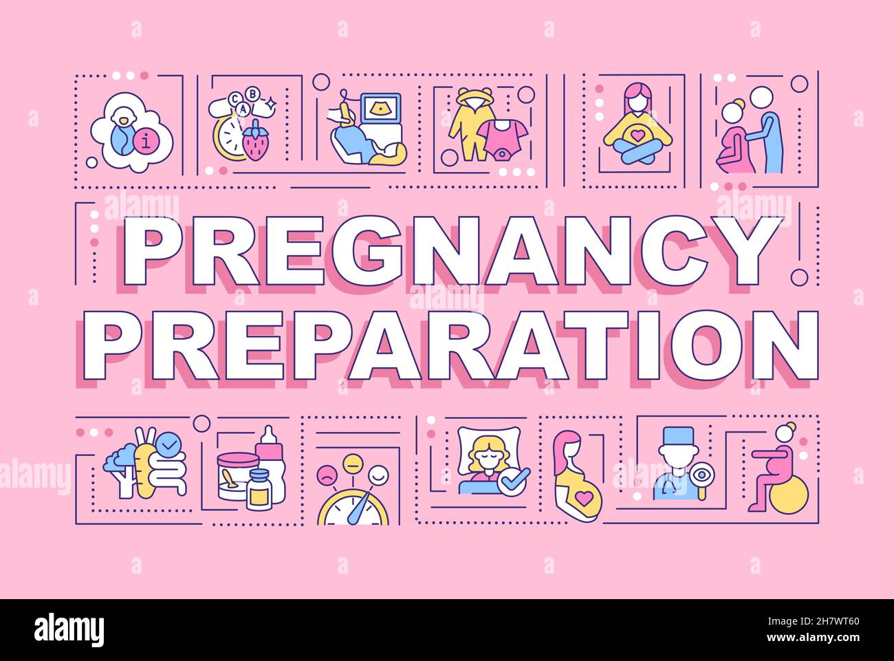Pregnancy preparation word concepts banner Stock Vector Image & Art - Alamy