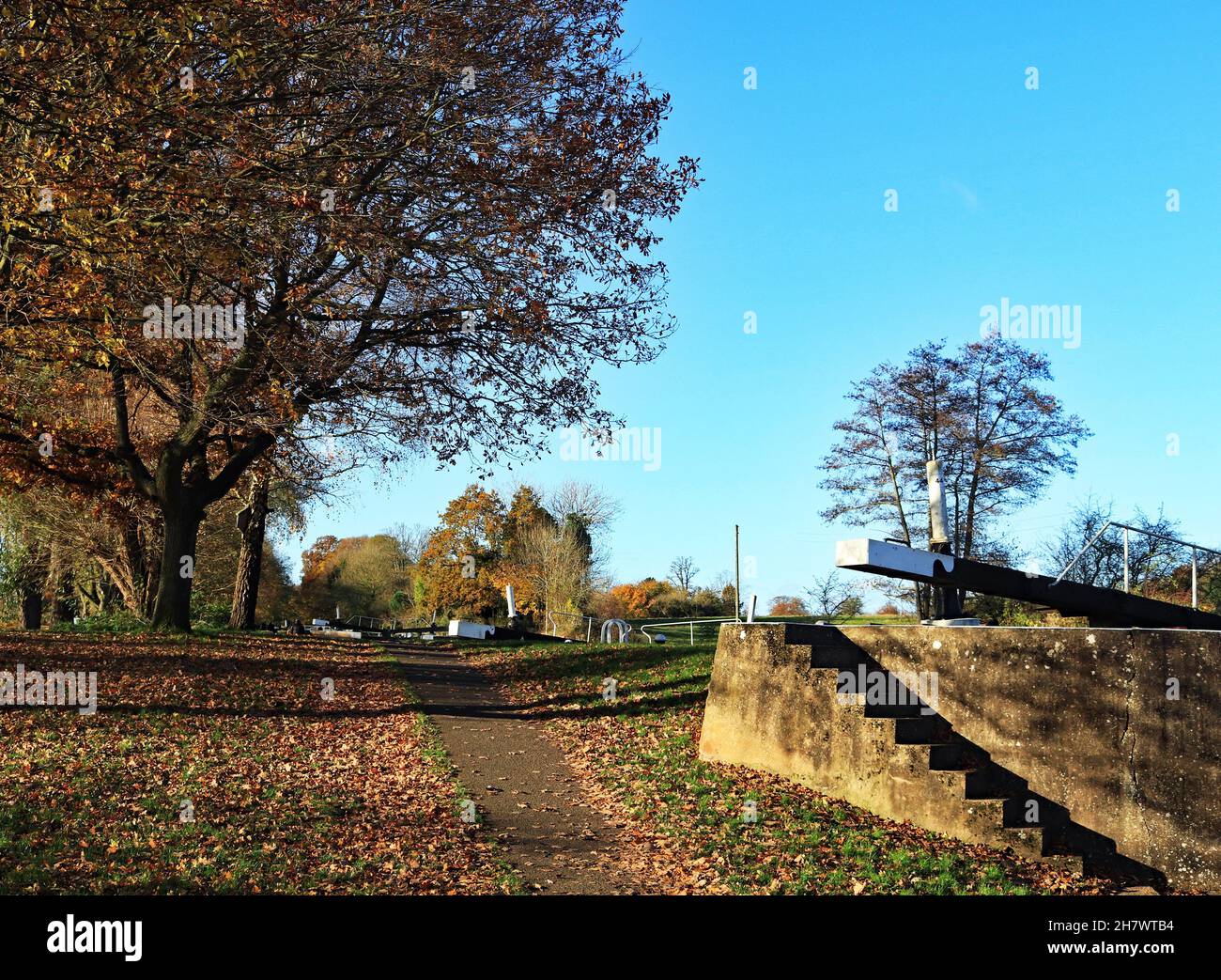 The steps from the lock landing to the towpath are creating strong ...