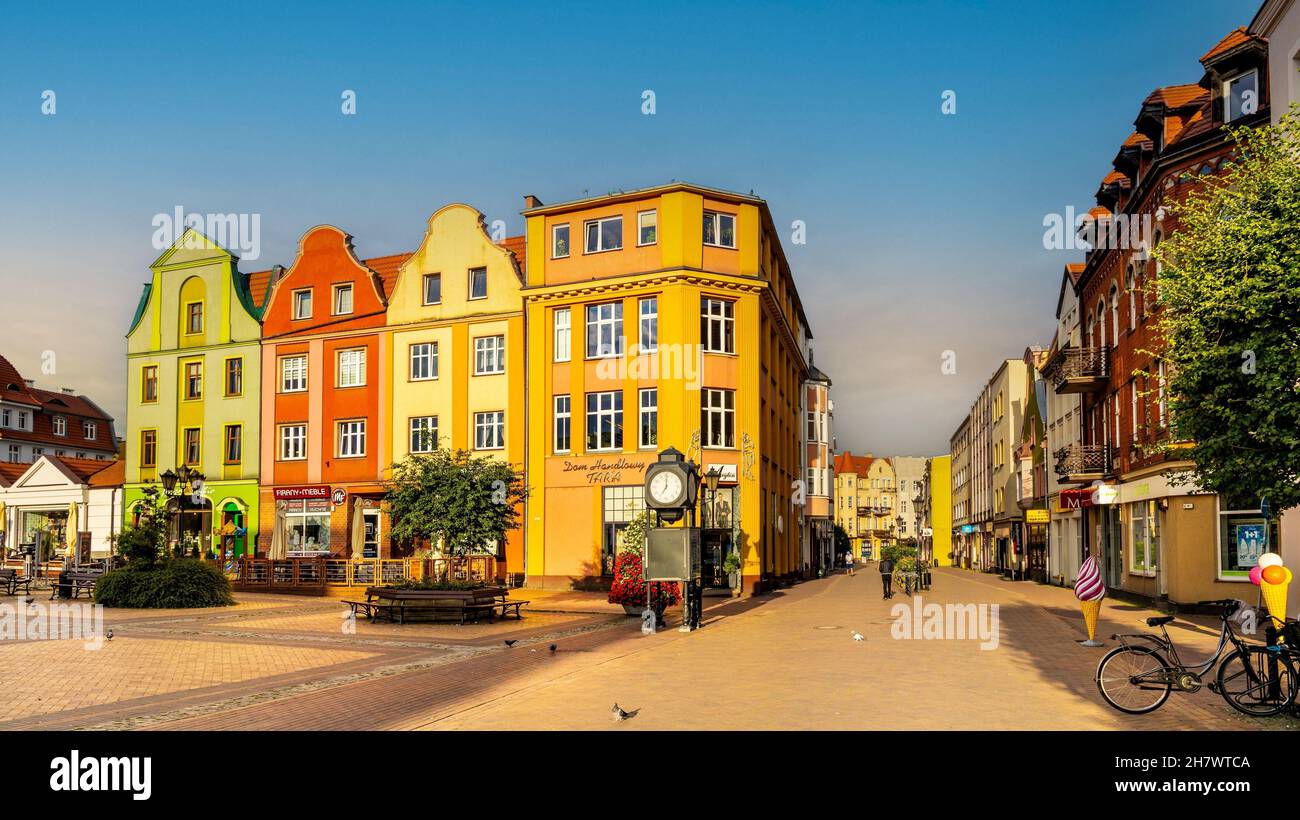 Chojnice, Poland - August 2, 2021: Panoramic view of old town quarter ...