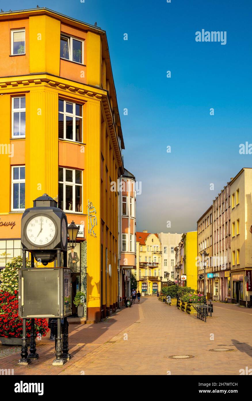 Chojnice, Poland - August 2, 2021: Panoramic view of old town quarter ...