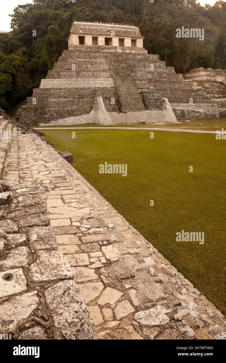 Temple of the Inscriptions at Palenque, Chiapas, Mexioc is an ancient ...