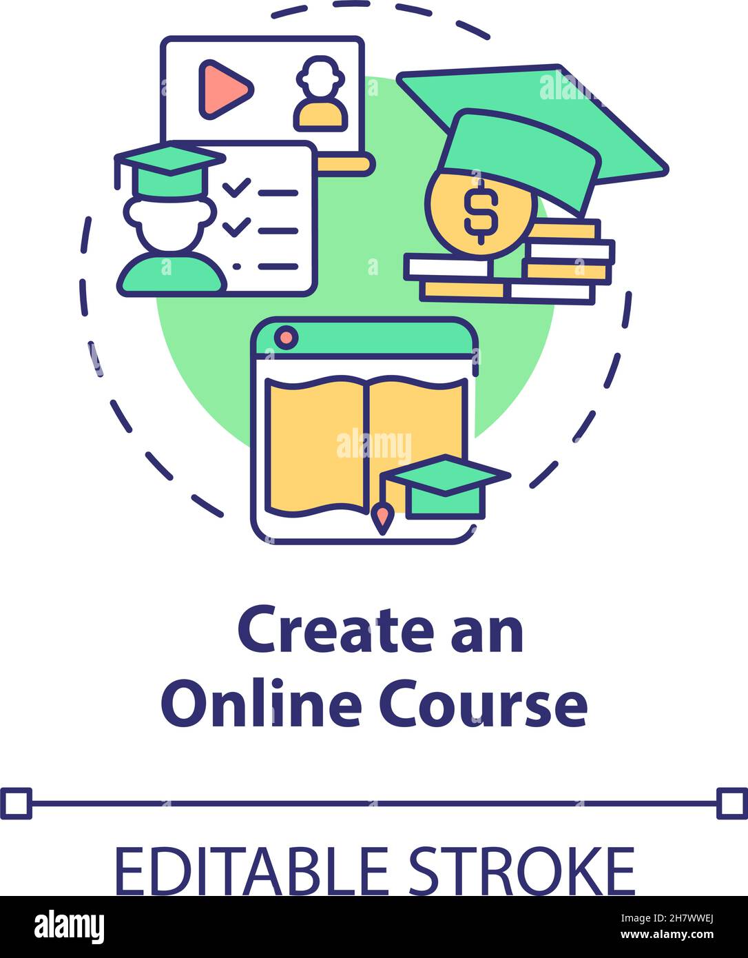 Create online course concept icon Stock Vector Image & Art - Alamy Create online course concept icon Stock Vector Image & Art - Alamy