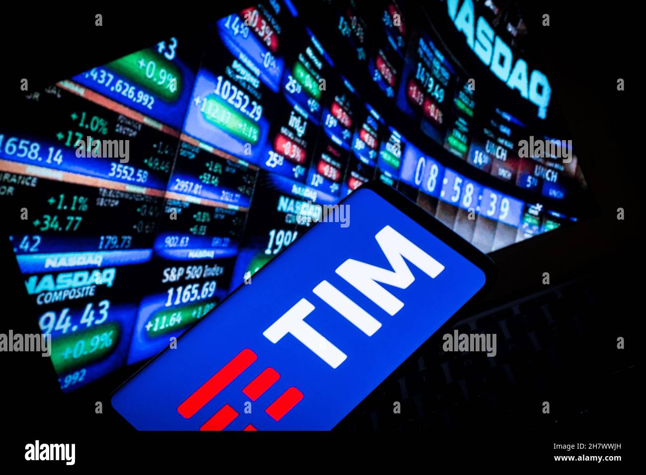 Rome, Italy. 25th Nov, 2021. this photo illustration the logo of TIM ...