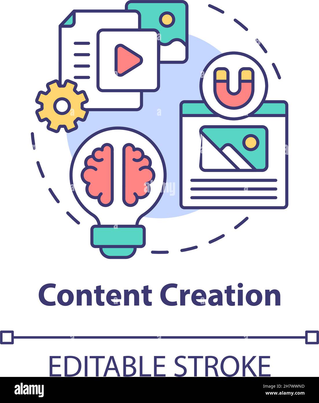 Content creation concept icon Stock Vector Image & Art - Alamy