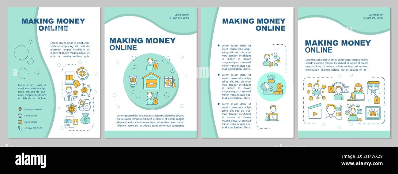 Earning extra cash online brochure template Stock Vector Image & Art ...