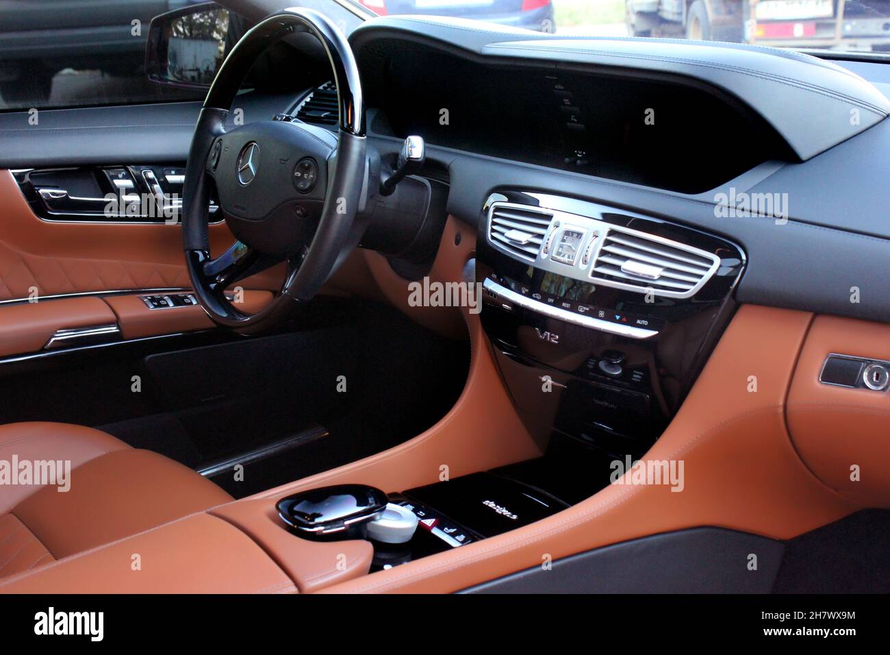 Kiev, Ukraine - October 15, 2014: Mercedes-Benz CL65 AMG. Car interior ...