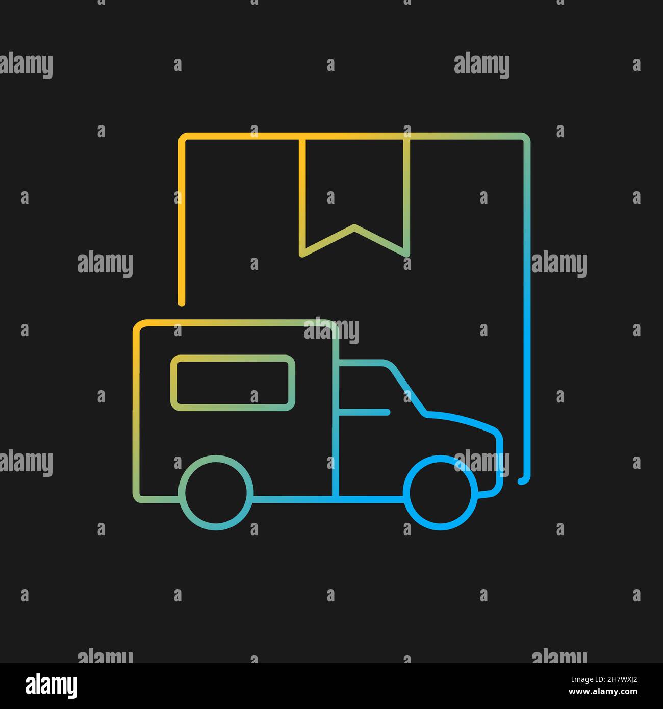 Truckload shipping client service gradient vector icon for dark theme ...
