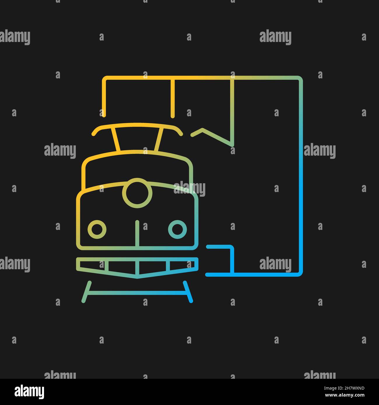 Worldwide rail cargo shipping gradient vector icon for dark theme Stock ...